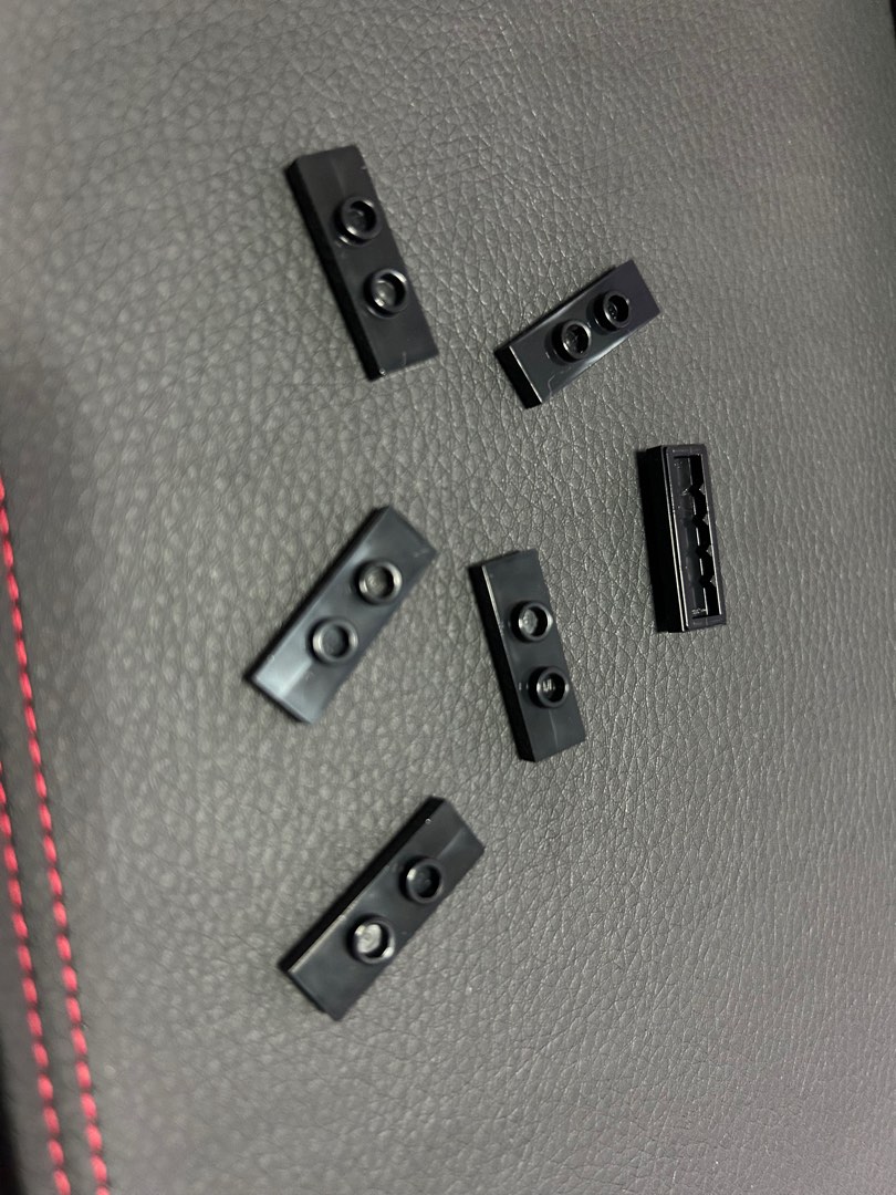 Lego Black Plate, Modified 1x3 with 2 studs, double jumper (6 pieces ...