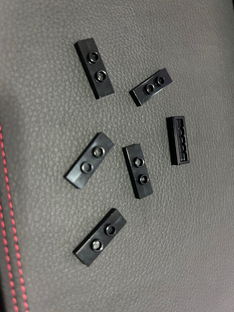 Lego Black Plate, Modified 1x3 with 2 studs, double jumper (6 pieces ...