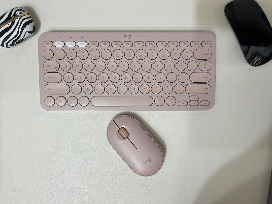 Logitech Pink Wireless Keyboard & Mouse on Carousell