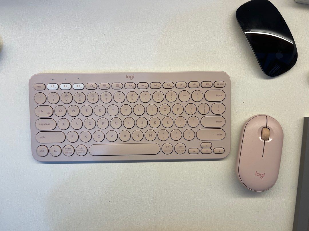 Logitech Pink Wireless Keyboard & Mouse on Carousell
