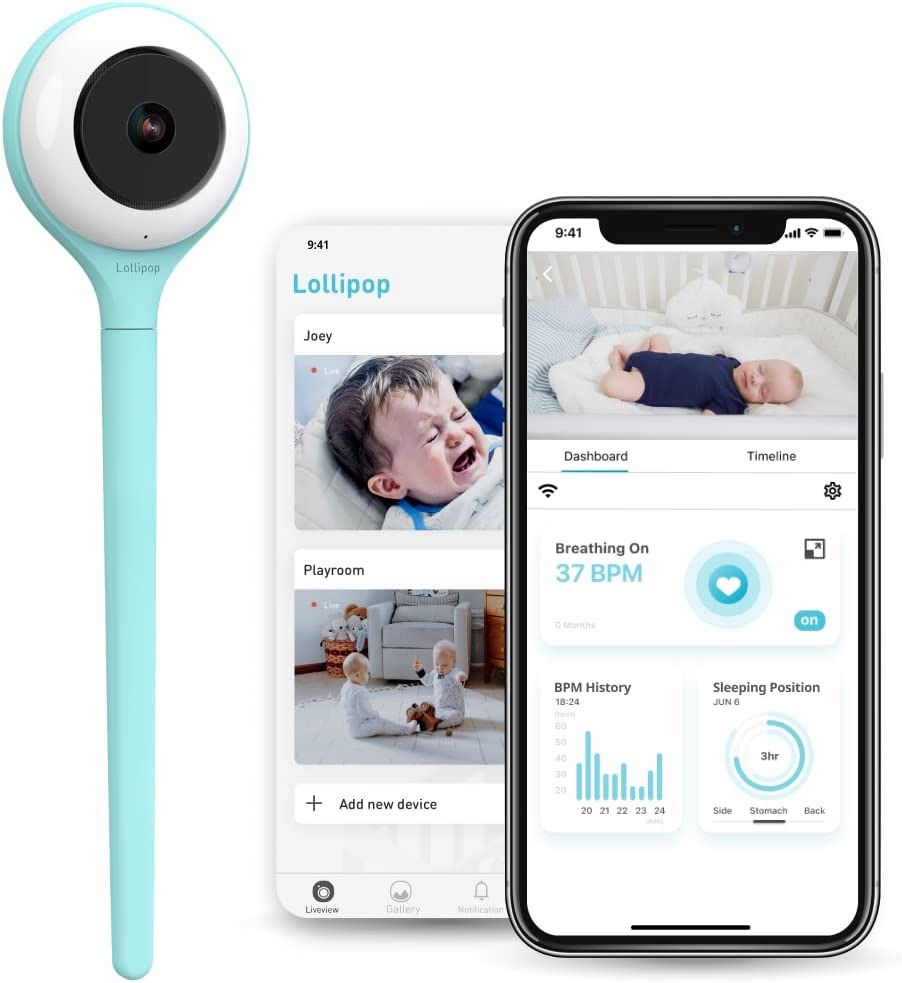 Lollipop Baby Monitor - with Contactless Breathing Monitoring (No Extra ...