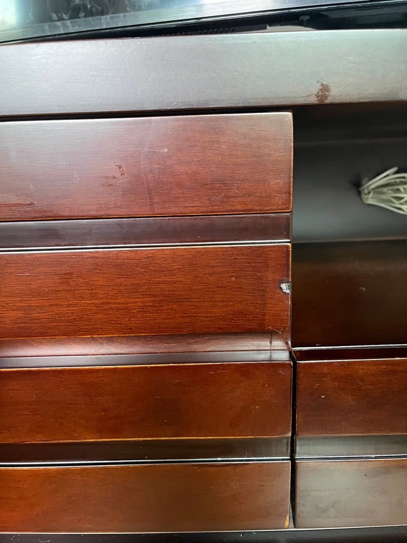 Mahogany colour TV unit, Furniture & Home Living, Furniture, TV ...