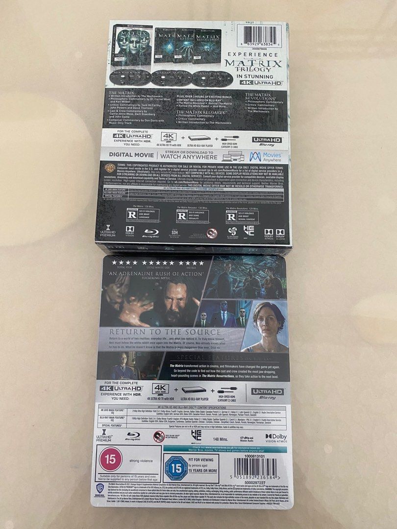 Matrix 4K Ultra HD Blu Ray Collection, Hobbies & Toys, Music & Media ...