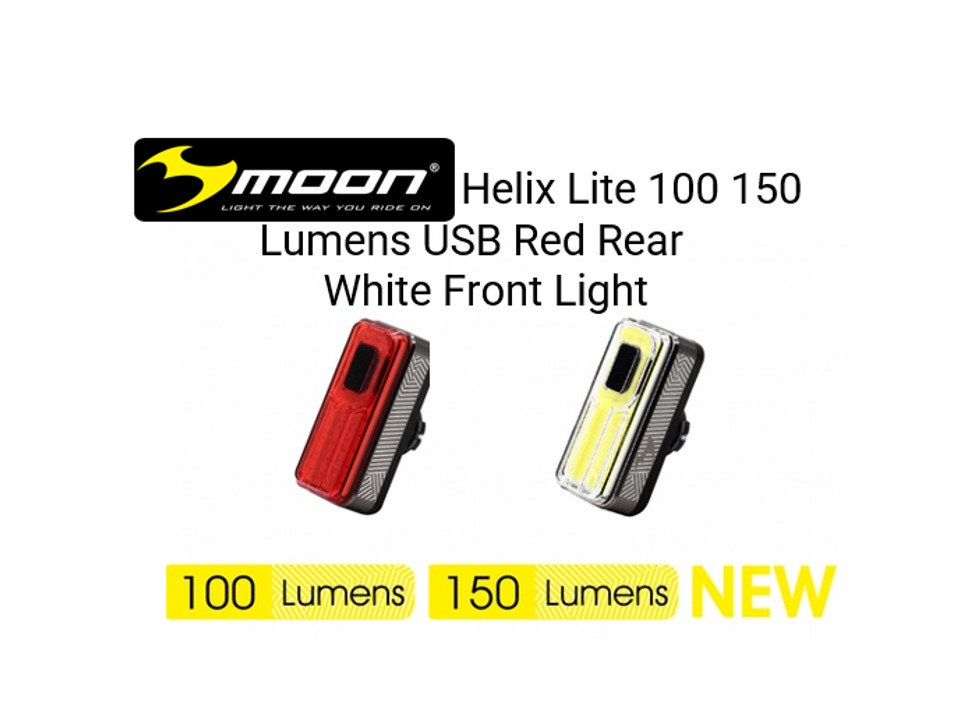 MOON Helix Lite 100 150 Lumens USB Red Rear White Front Light, Sports ...