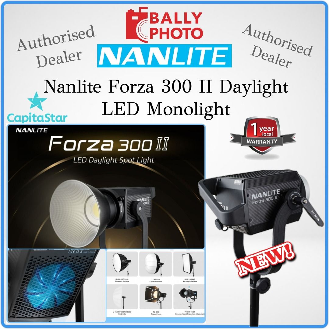 Nanlite Forza 300 II Daylight LED Monolight Lighting, Photography ...