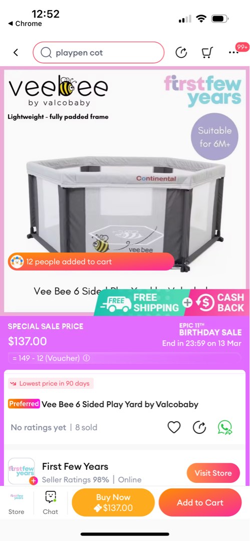 Playpen veebee, Babies & Kids, Baby Nursery & Kids Furniture, Safety ...