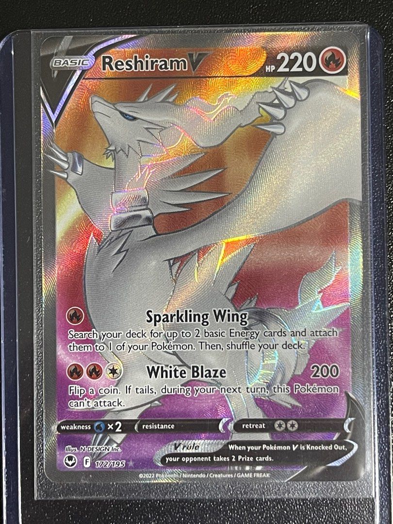 Reshiram V Full Art Silver Tempest, Hobbies & Toys, Toys & Games on ...