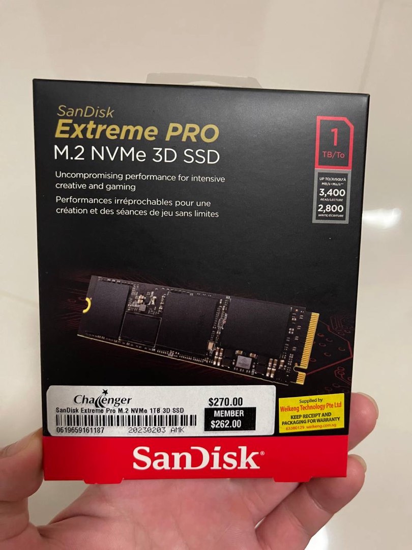 SanDisk Extreme Pro M.2 NVMe 3D SSD, Computers & Tech, Parts ...