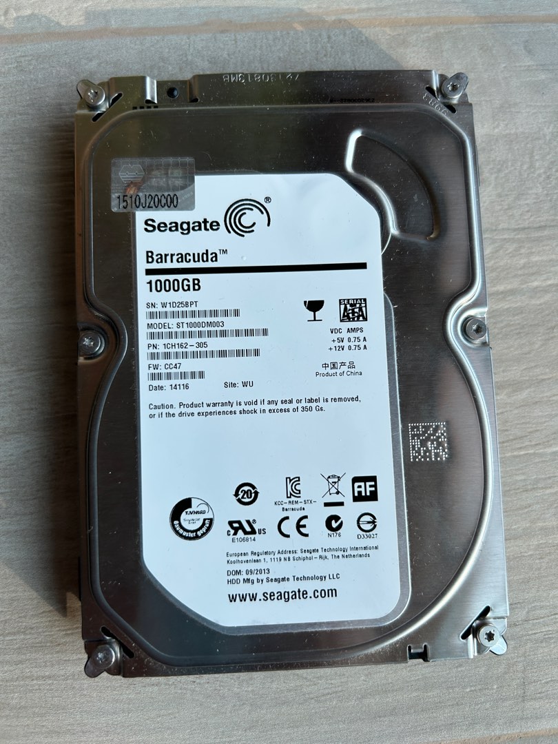 Seagate Barracuda ST1000DM003 1TB SATA Hard Drive, 電腦＆科技, 電腦周邊及配件, 硬碟及 ...