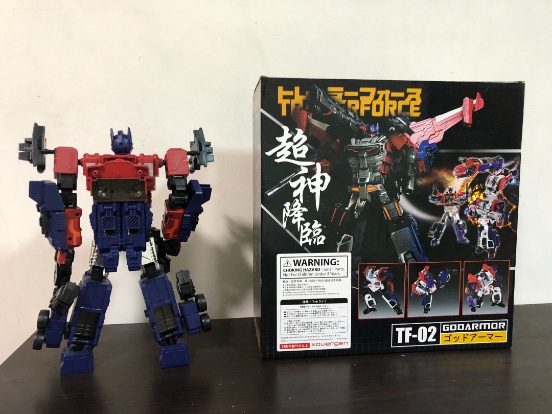 [Set product] BNIB Transformers Xovergen TF-02 GODARMOR + display TF-01 ...