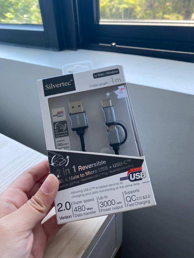 Silvertec 2 in 1 Reversible Micro + USB C, Mobile Phones & Gadgets ...