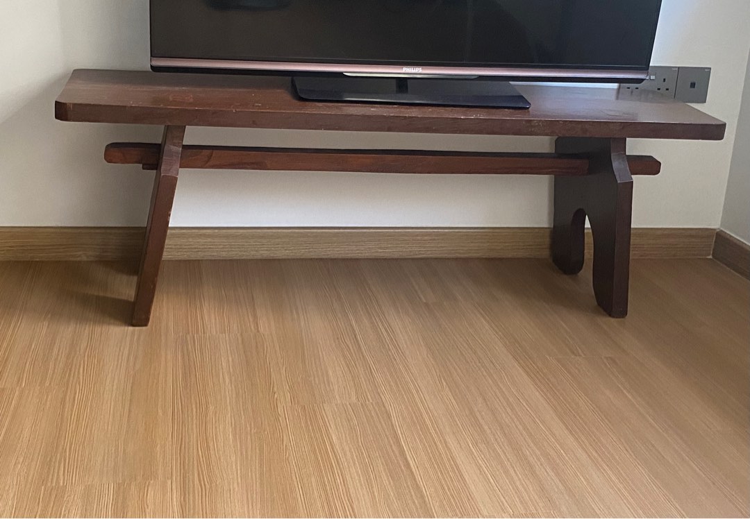 Solid Teakwood TV console/ Bench, Furniture & Home Living, Furniture ...