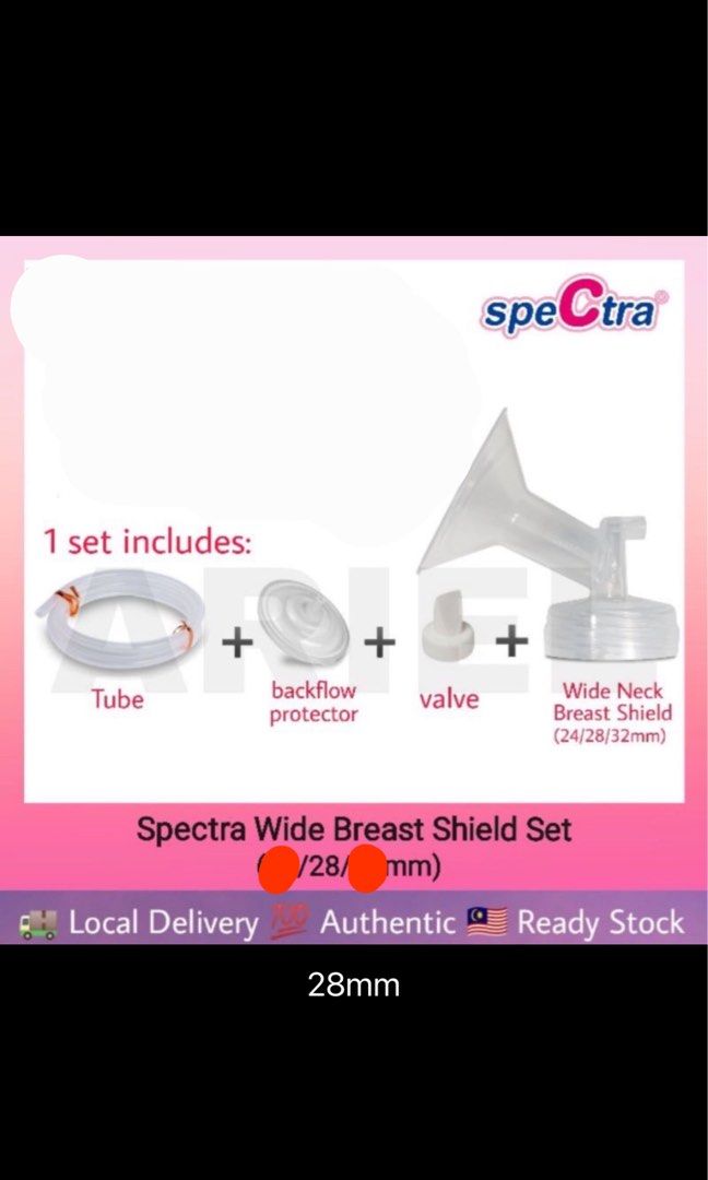 Spectra Wide Neck Breast Shield Set (28mm, NO bottle), Babies & Kids ...