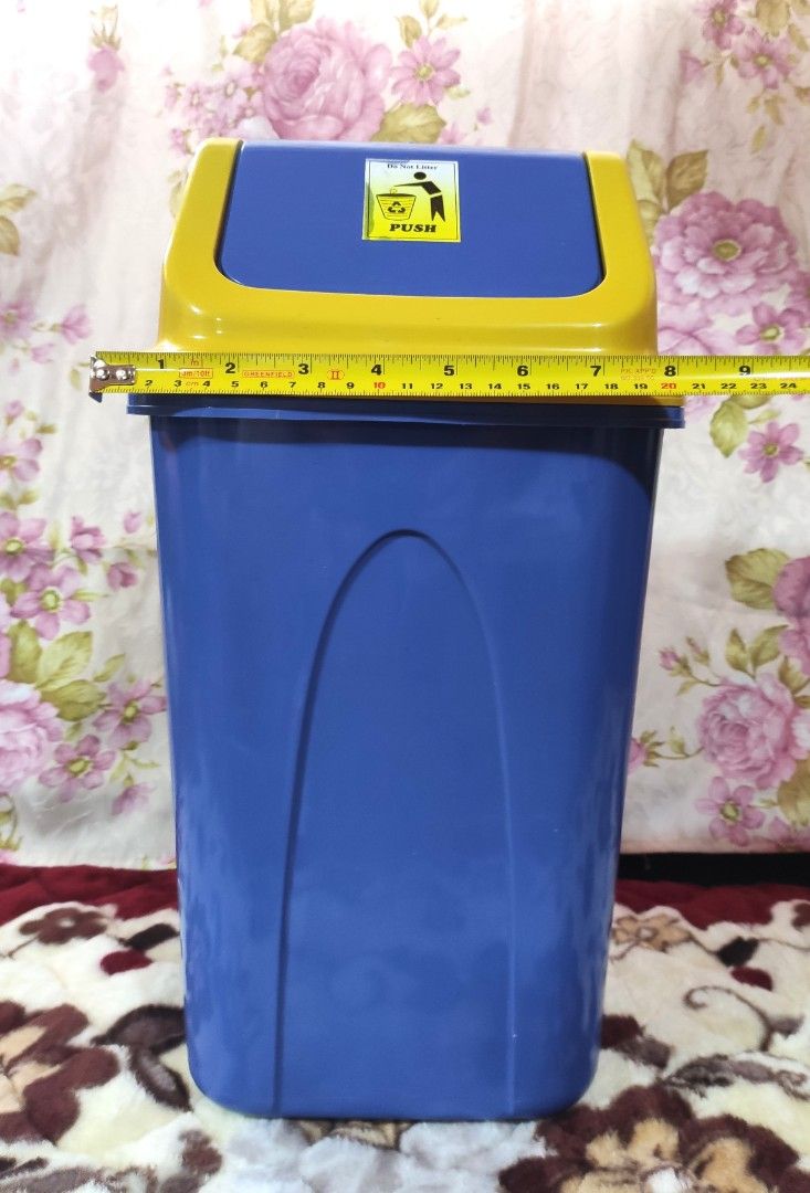 Square Garbage Bin with Swing Cover 11L Large Capacity Garbage Can ...