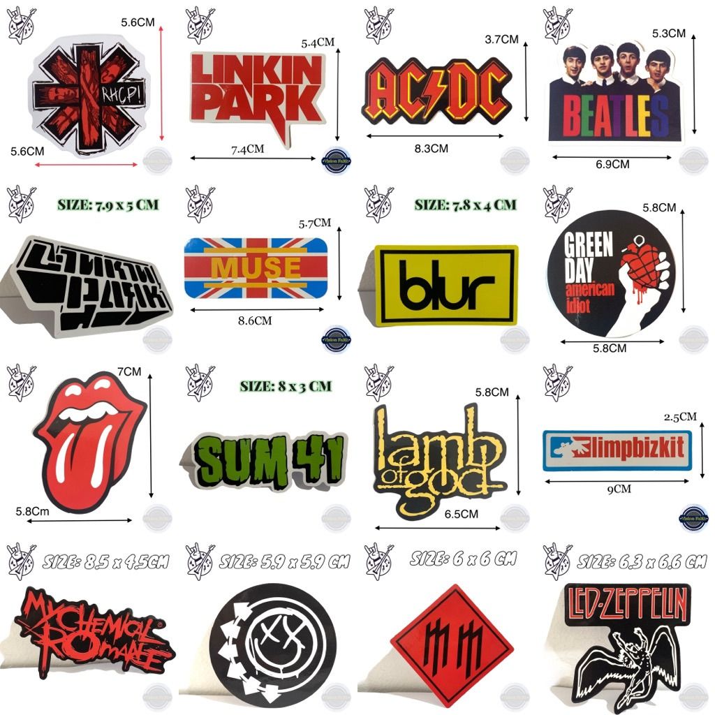 STICKERS C1 - MIX OF ALL TYPE OF BAND NAME / LOGO STICKERS, Hobbies ...