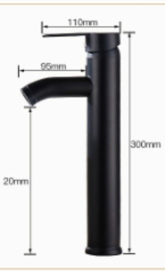 Table top cold & hot water black copper tap (w/60cm hose), Furniture ...