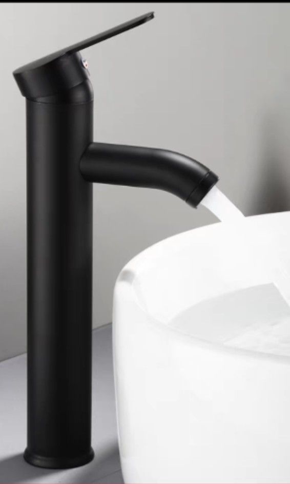 Table top cold & hot water black copper tap (w/60cm hose), Furniture & Home Living, Bathroom ...