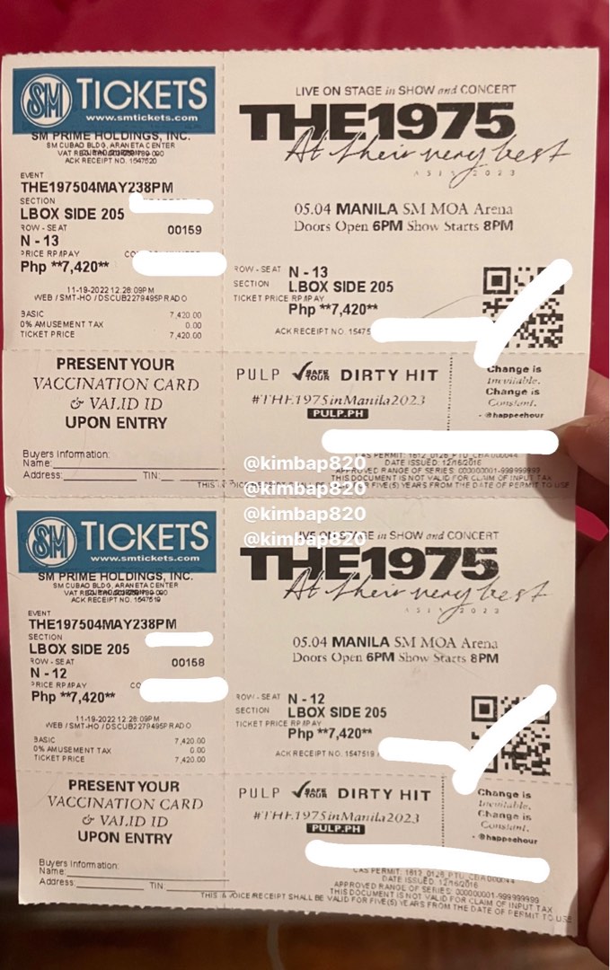 The 1975 at their very best concert tickets on Carousell