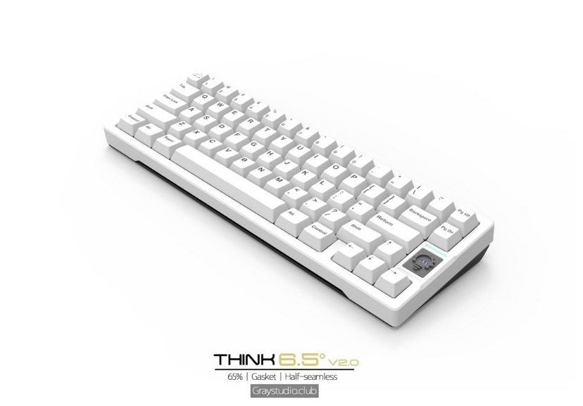 Think6.5 v2 custom keyboard E-white hotswap pcb with switches and ...