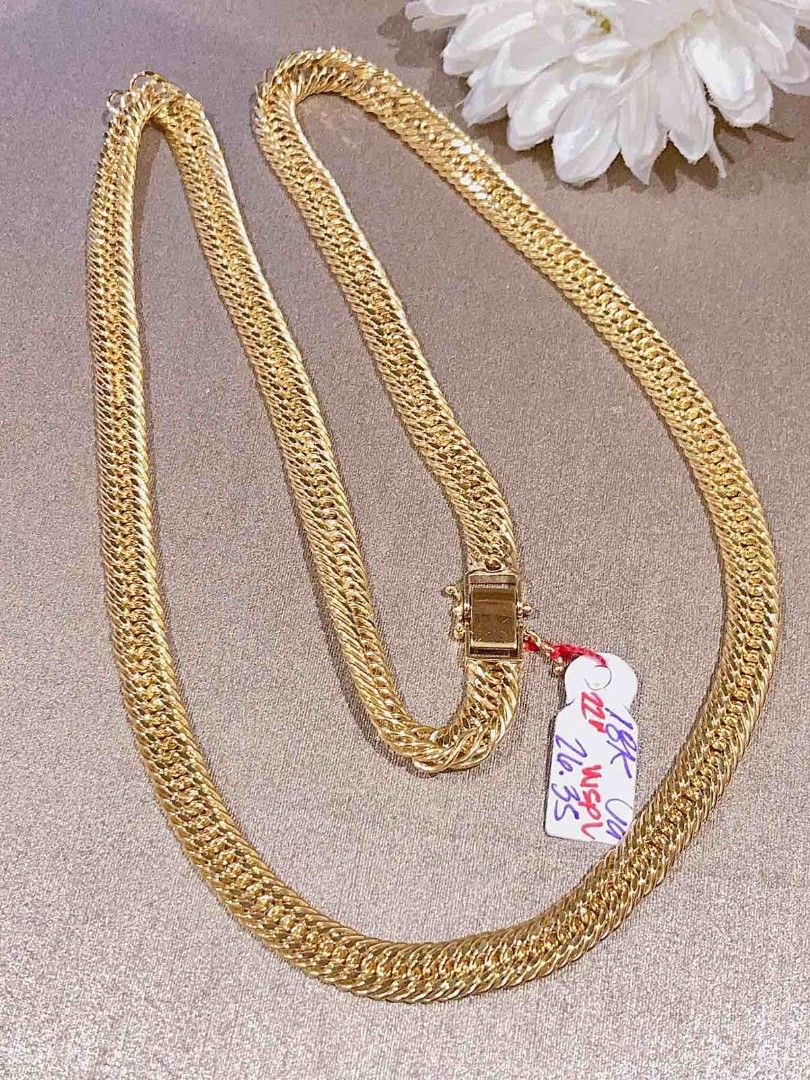 Triple Lock Chain 18k Gold on Carousell