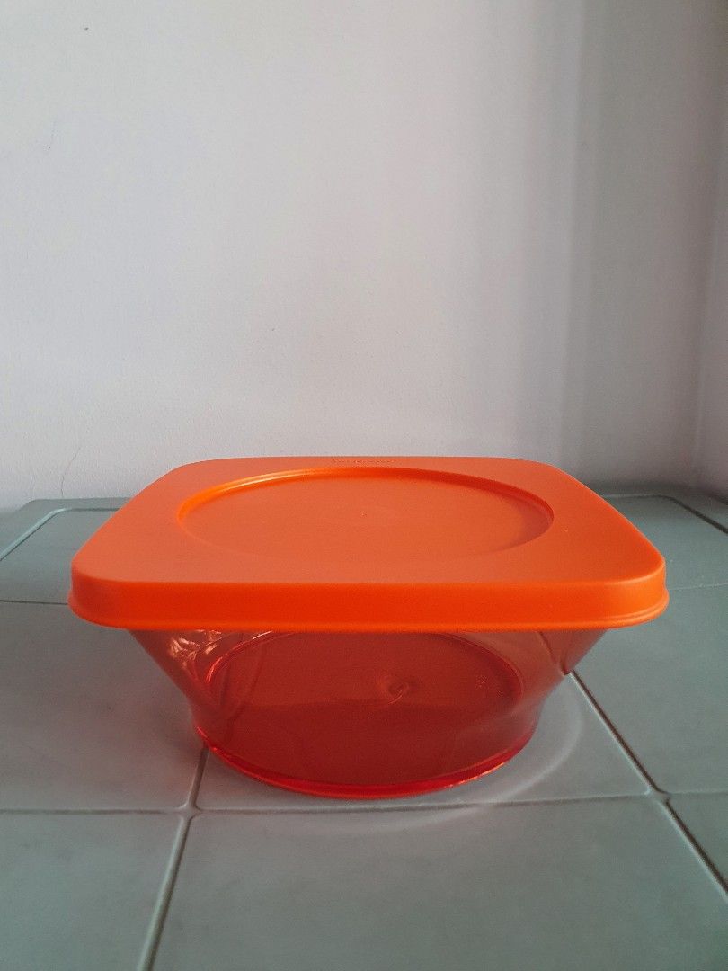 Tupperware Orange Acrylic Bowl, Furniture & Home Living, Kitchenware ...