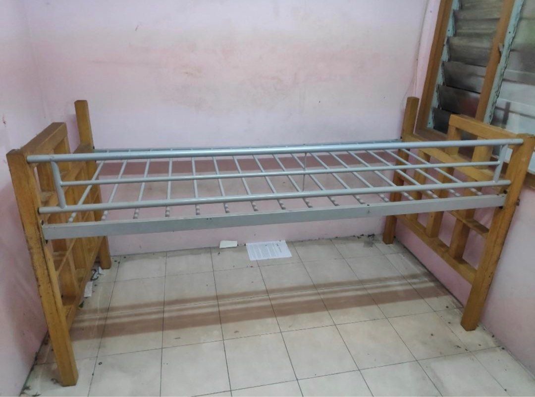 Unique elevated raised tall single bed with storage space underneath ...