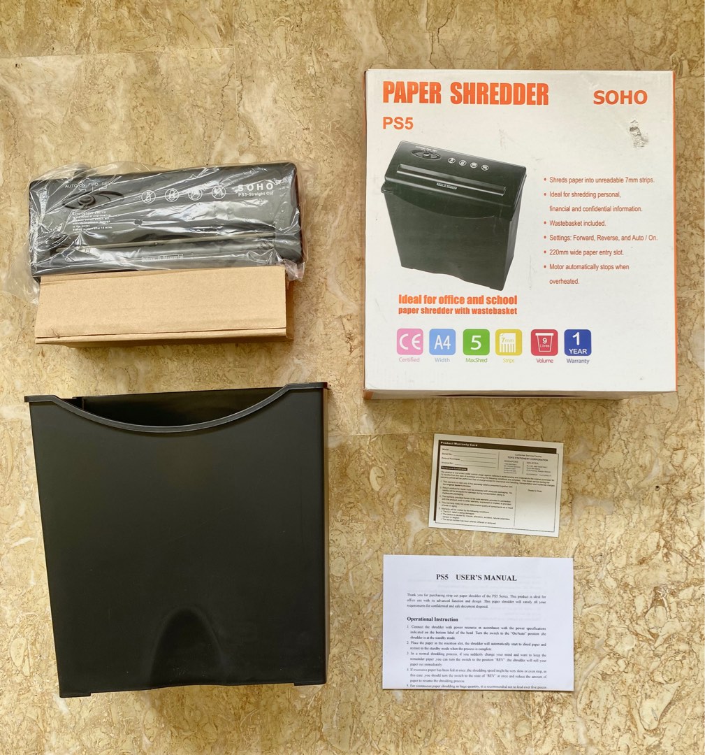 Brand new SOHO PS5 Paper Shredder, Computers & Tech, Office & Business ...