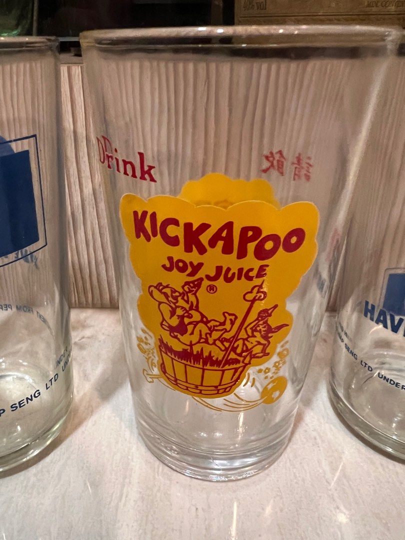 Vintage soft drink glasses-sinalco-Kickapoo Pepsi, Hobbies & Toys ...