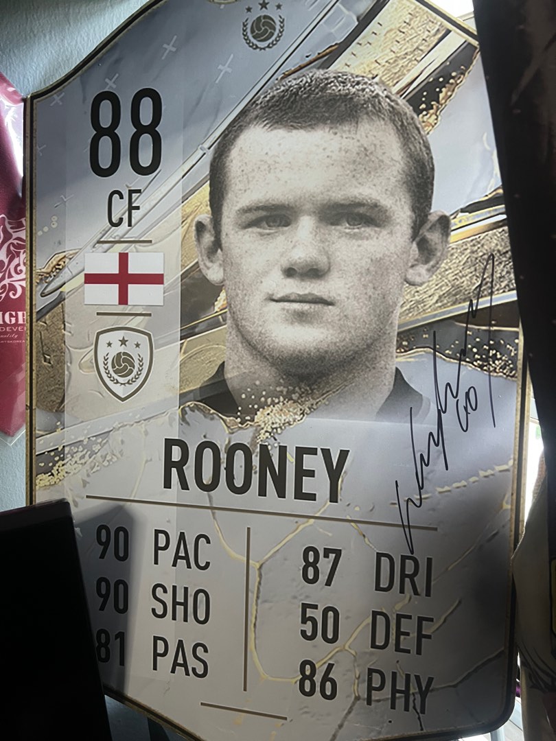 Wayne Rooney Signed card ( only 1 in the world ), Sports Equipment ...