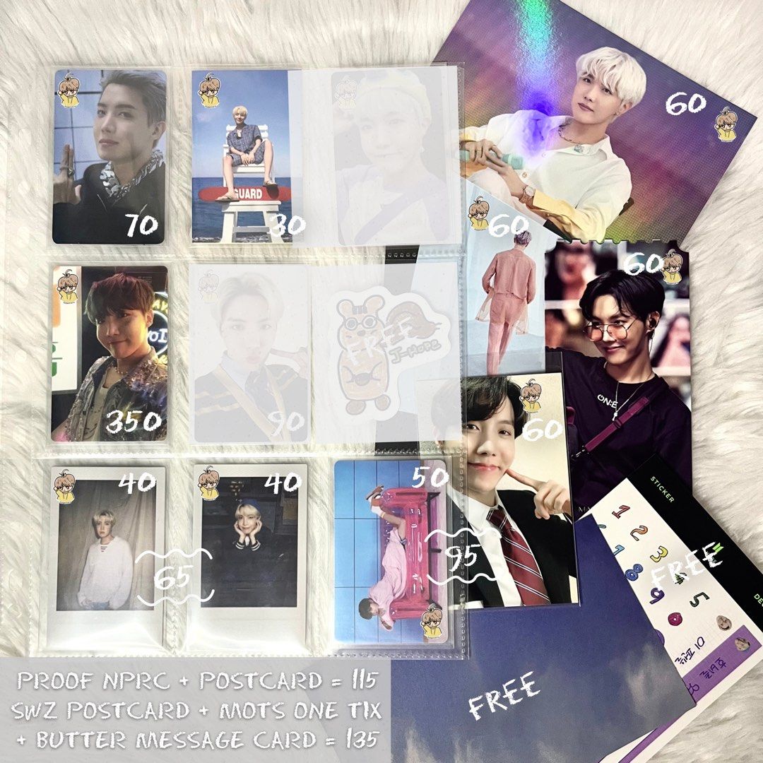 WTS LFB PH hobi pc & other merch bts jhope photocard proof nrpc standard ed postcard butter ...