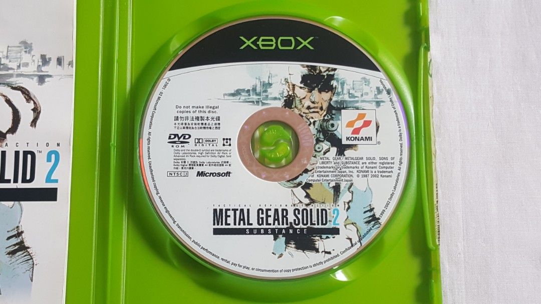 XBOX 360 Metal Gear Solid 2 Substance, Video Gaming, Video Games, Xbox ...