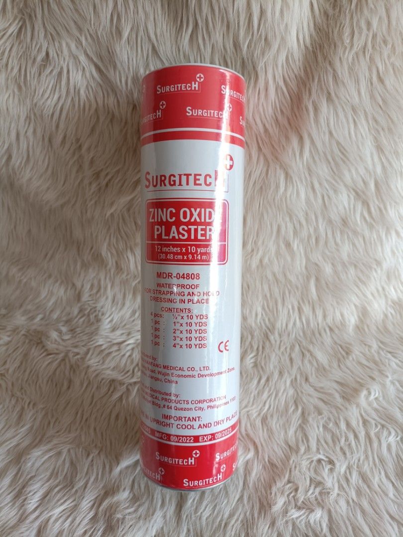 Zinc Oxide Plaster 12Inches x 10Yards, Health & Nutrition, Medical ...