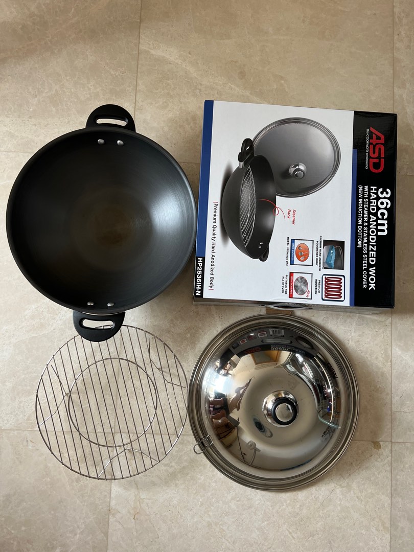 1 week old 36cm ASD anodized induction wok, TV & Home Appliances ...