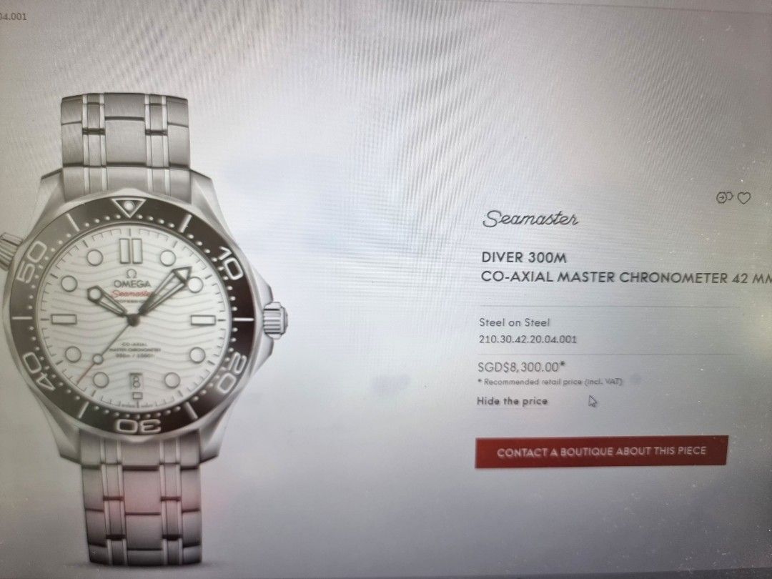 [2021] OMEGA SEAMASTER SEA MASTER SMPC 300 WHITE BRACELET CO-AXIAL ...