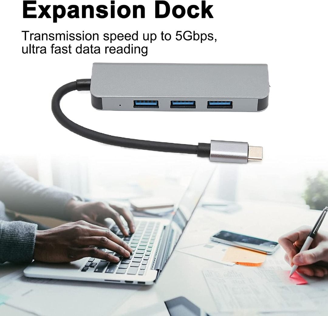 [3723] Multi-Port USB Type-C Hub,Mini 4 in 1 Multi Splitter Docking ...