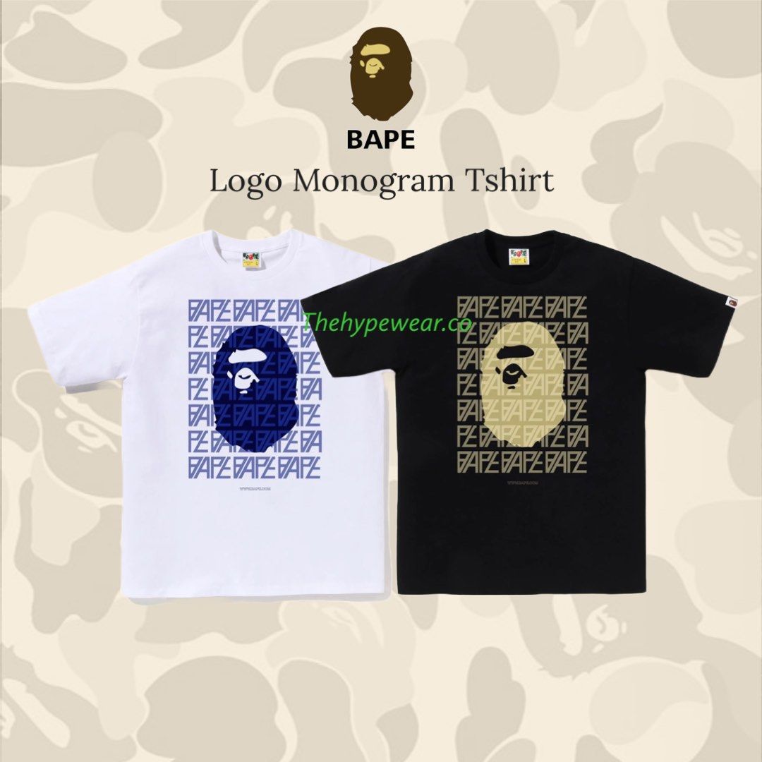 BAPE Logo Monogram Tshirt, Men's Fashion, Tops & Sets, Tshirts & Polo ...
