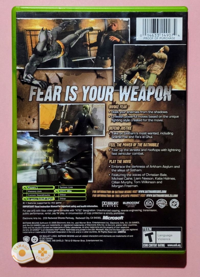 Batman Begins - [OG XBOX / Original XBOX Game] [NTSC / ENGLISH Language] [CIB / Complete In Box ...