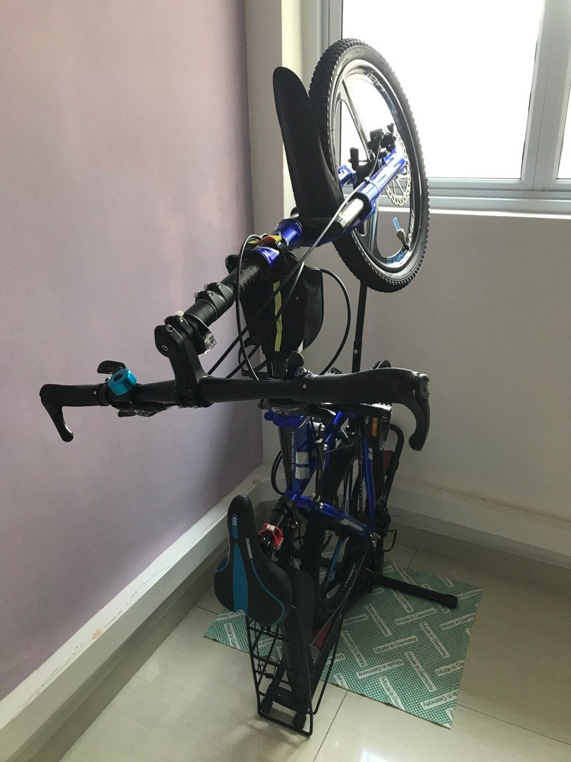 Bicycle Vertical Stand Adjustable L Shape Bike Rack Parking Storage ...