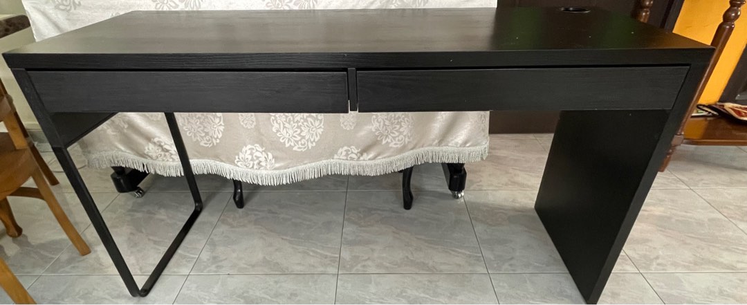 Black Study Table - IKEA, Furniture & Home Living, Furniture, Tables ...
