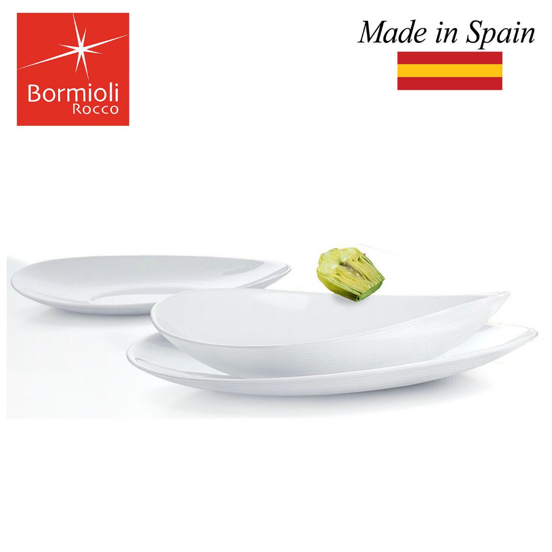 Bormioli Rocco 490450 Prometeo 18pc Dinner Set White Tableware Plates ...
