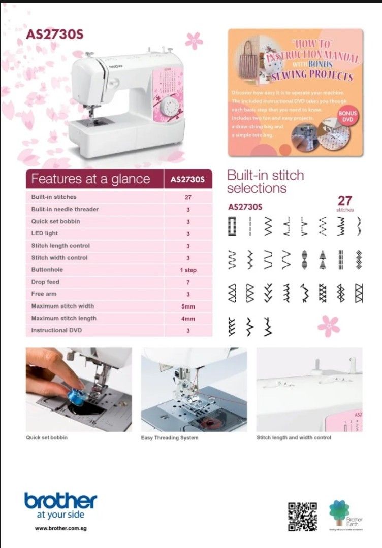 Brother Sewing machine AS2730S, Hobbies & Toys, Stationery & Craft ...