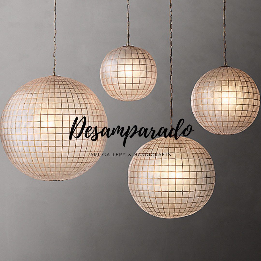 Custom Made Capiz Ball Pendant Light on Carousell