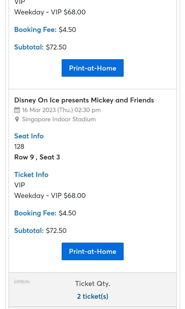 Disney On Ice VIP tickets, Tickets & Vouchers, Event Tickets on Carousell