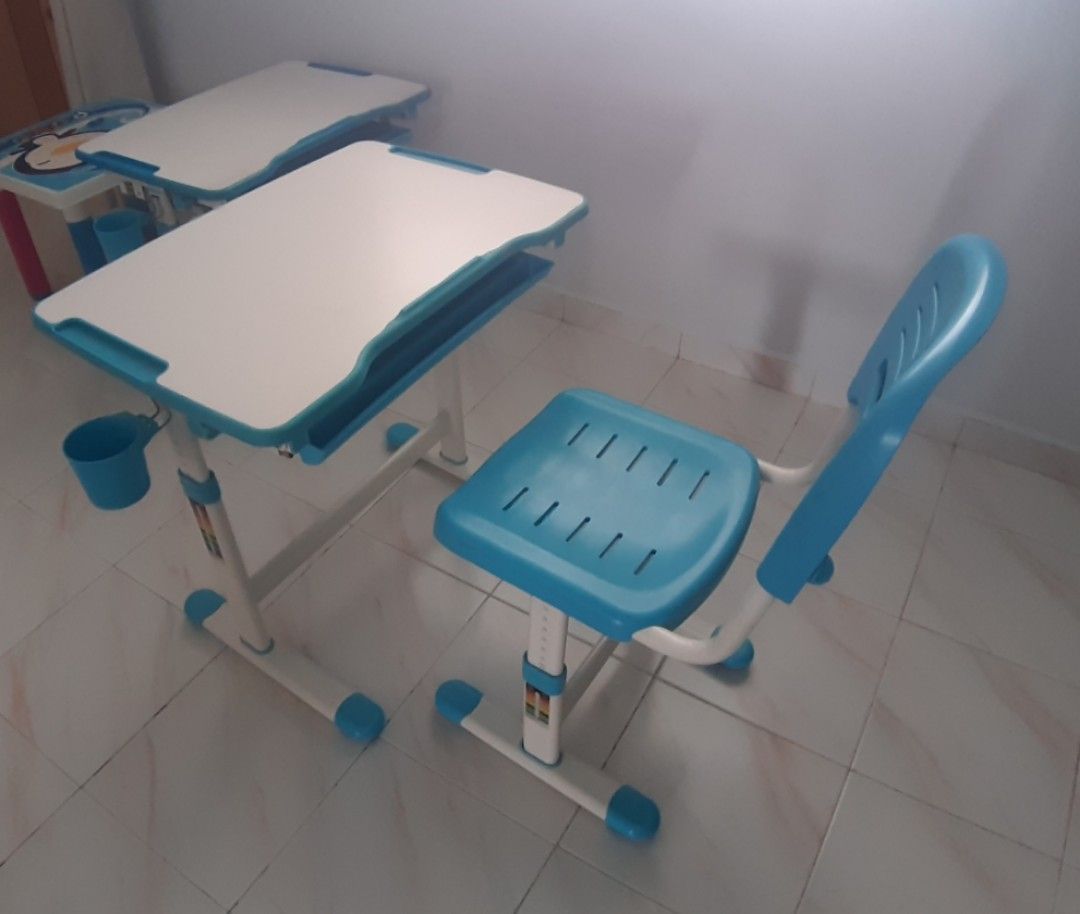 Ergonomical height adjustable kid study table study desk and chair ...