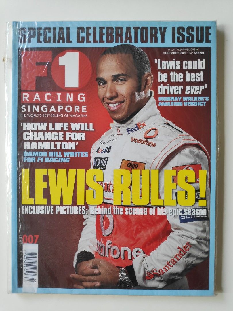 F1 RACING SINGAPORE LEWIS HAMILTON DECEMBER 2008 SPECIAL CELEBRATORY ...