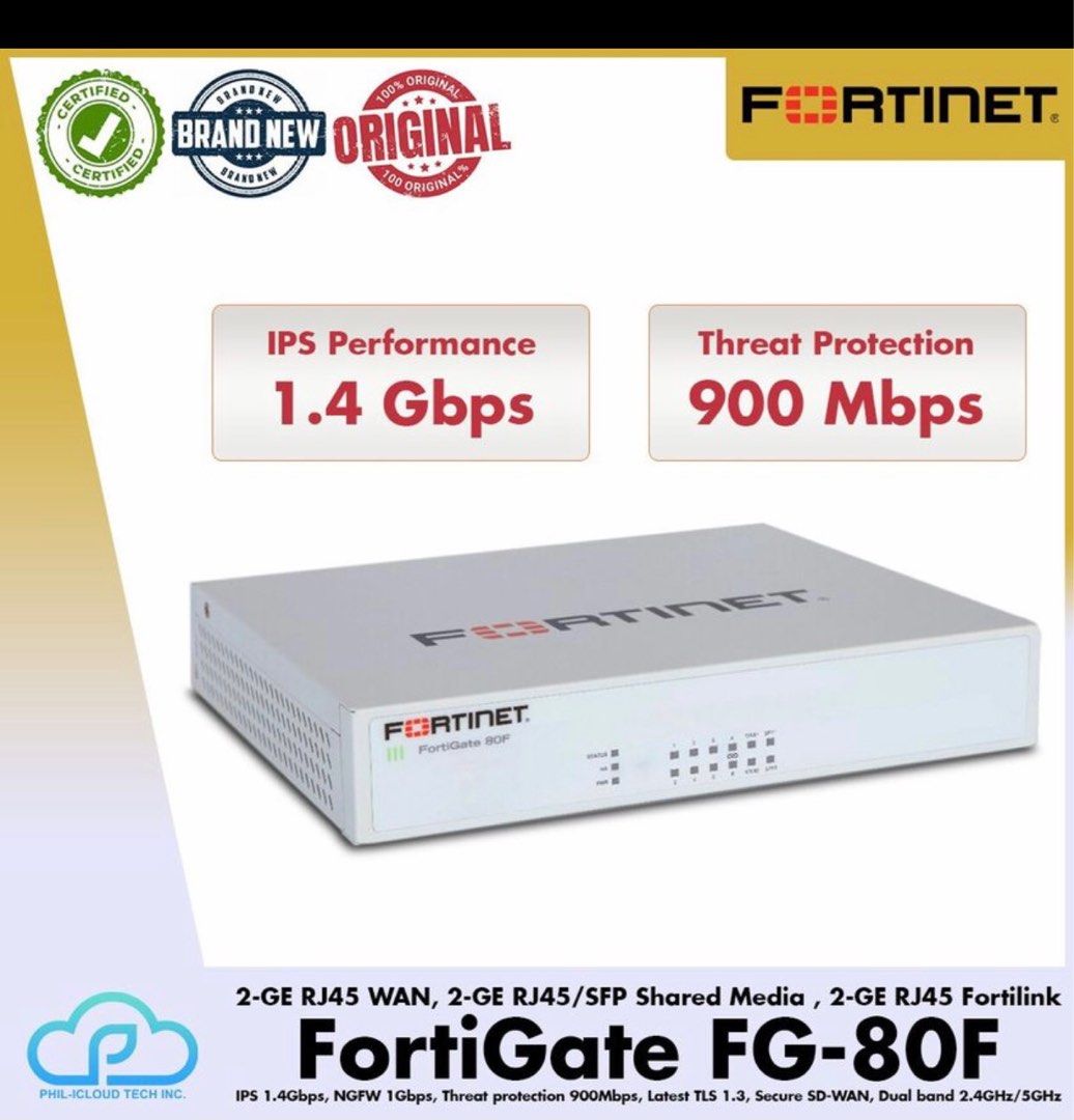FORTINET FORTIGATE FG40F FG60F FG80F FG100F FG200F , Computers & Tech ...