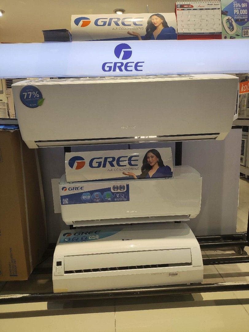 GREE SPLIT TYPE INVERTER AND NON INVERTER AIRCON 100 BRAND NEW SEALED UNIT 60%ENERGY SAVING, TV ...