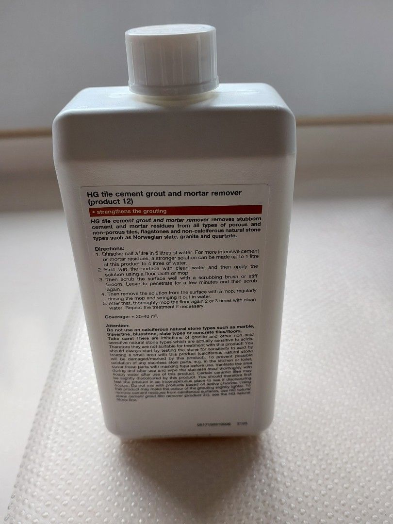 HG cement grout & mortar remover ( 1L) BN, Furniture & Home Living ...