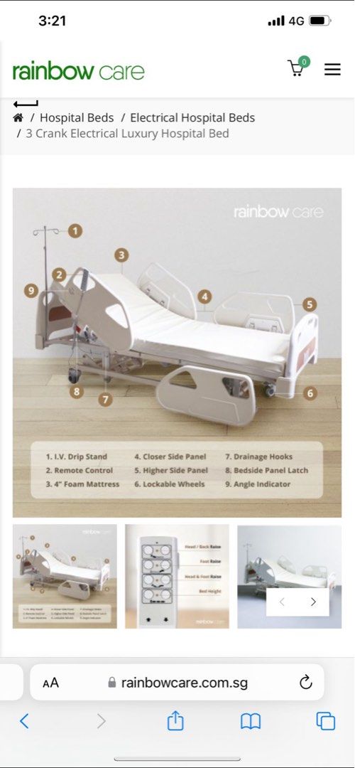 Hospital bed, Furniture & Home Living, Furniture, Bed Frames ...