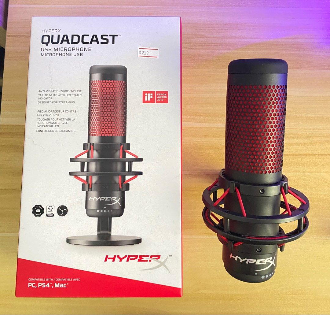 HyperX Quadcast Condenser Microphone, Audio, Microphones on Carousell